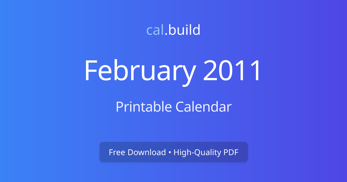 February 2011 Calendar Printable | Free Download