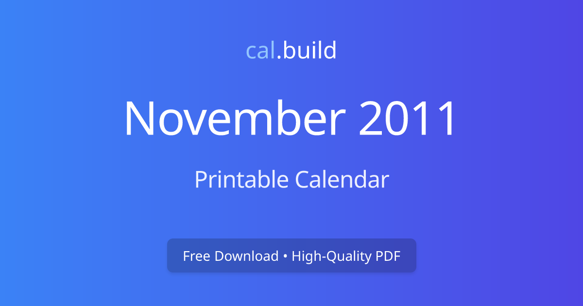 November 2011 Calendar Printable | Free Download